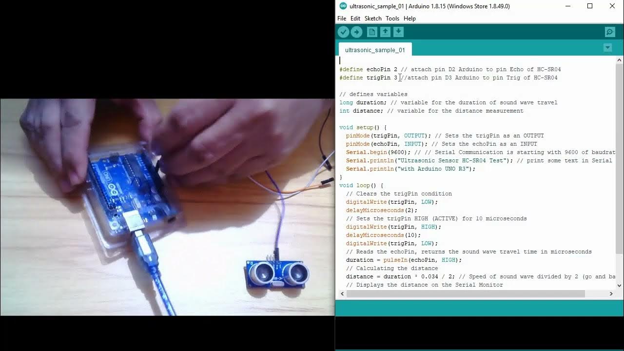 Ultrasonic sensor using Arduino Uno - YouTube