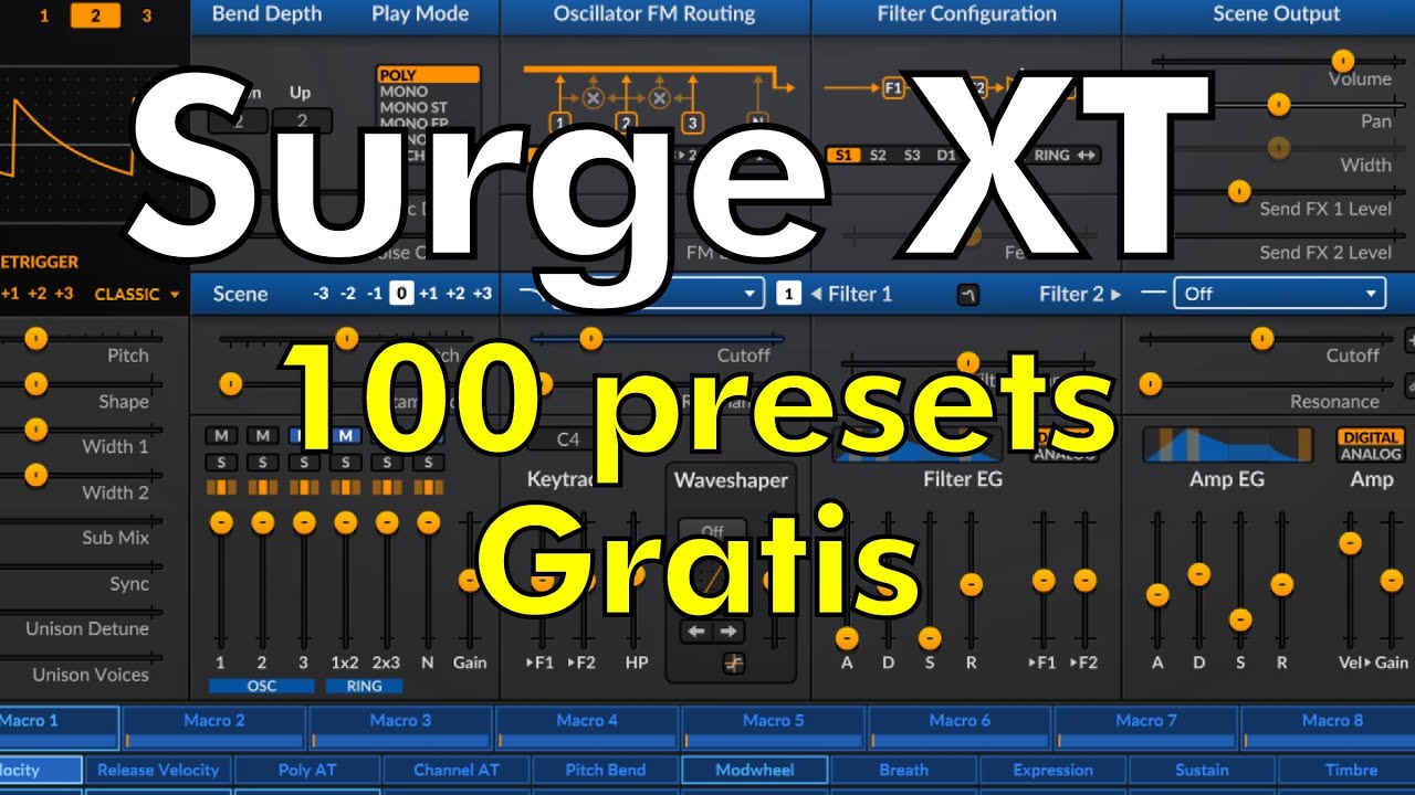 Surge XT - 100 presets gratis - Tipo pluck - YouTube
