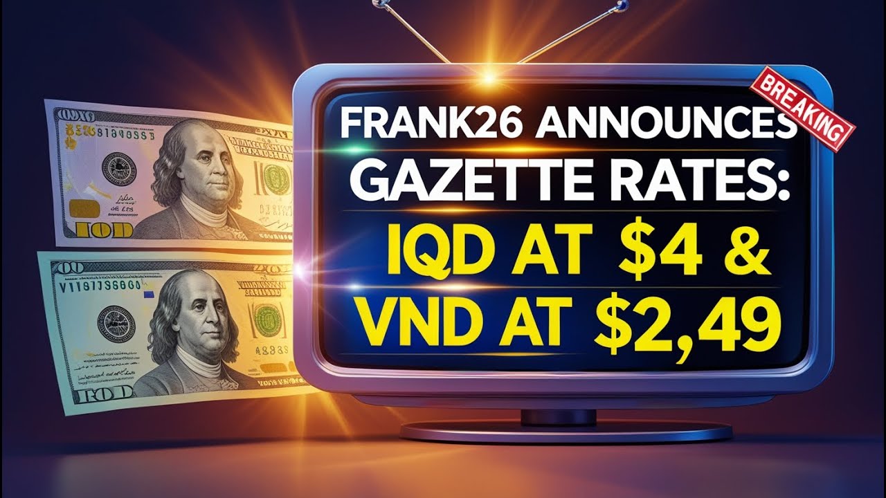Frank26 Announces Gazette Rates IQD at $4, VND at $2.49 – Wells Fargo ...