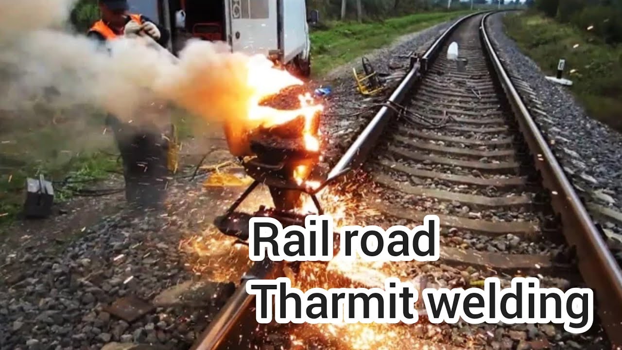 Railroad Thermit welding in rail - YouTube