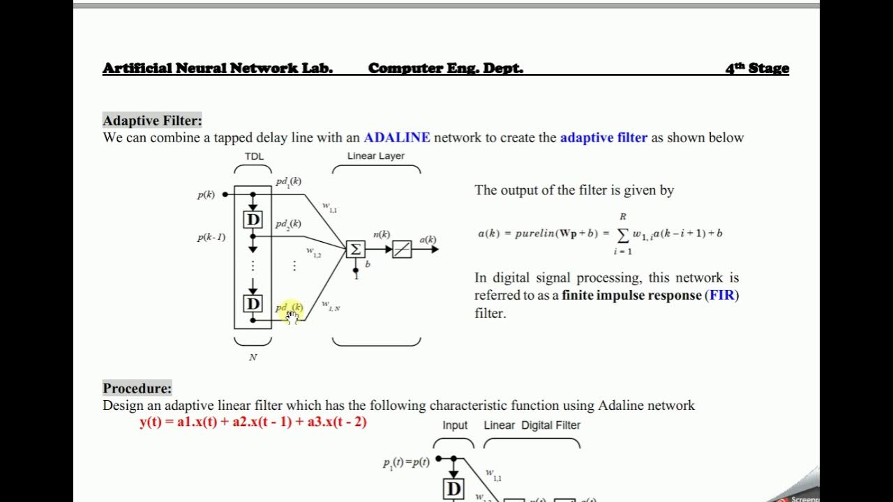 Adaline Neural Networks in Matlab الشبكات العصبيه الخطيه في الماتلاب ...