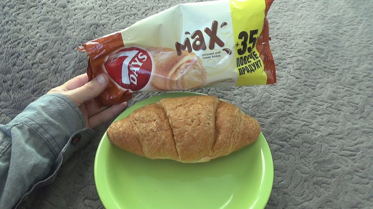 7 Days Max Croissant with Cream Brulee 110 g Unboxing and Test - YouTube