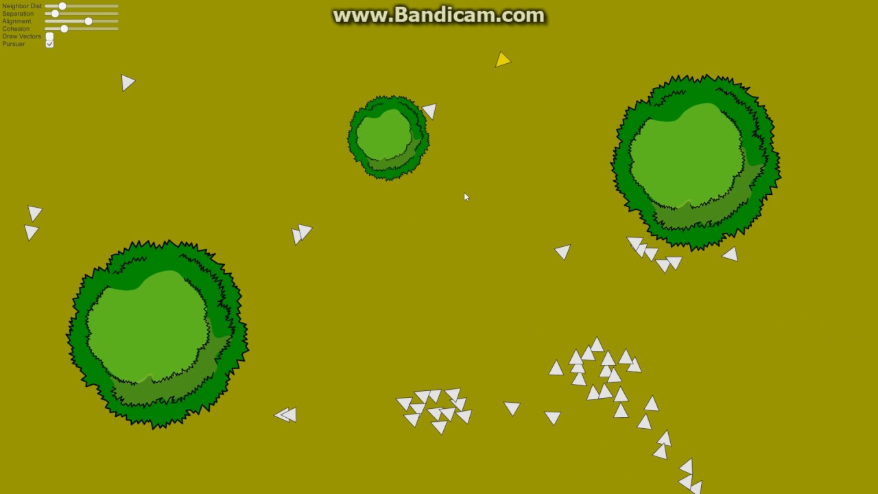Predator-Prey Simulator (Flocking, Obstacle Avoidance & Pursue Steering Behaviors) - YouTube