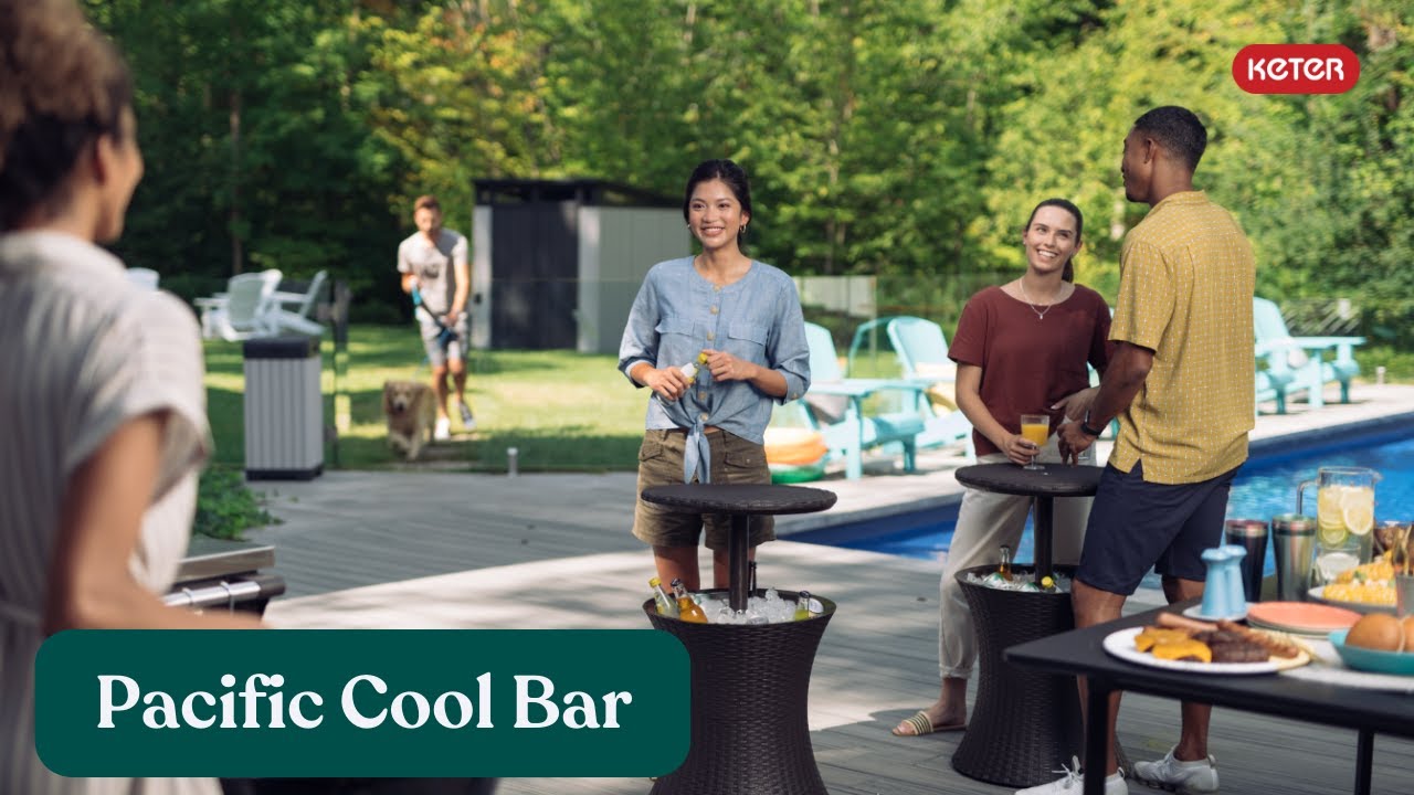 Keter Pacific Cool Bar Beverage Cooler For Outdoor Entertaining - YouTube