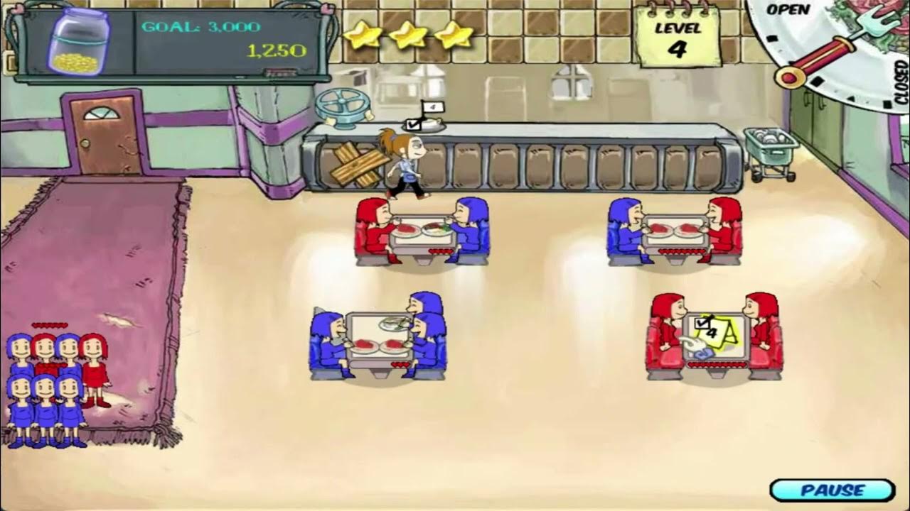 Diner Dash - Level #4 - Flo's First Diner IV - YouTube
