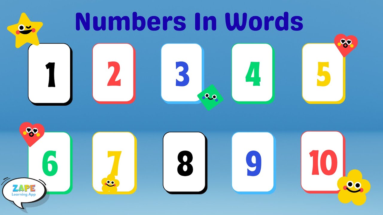 Learn Numbers 1 to 10 in Words | Zape Learning App - YouTube