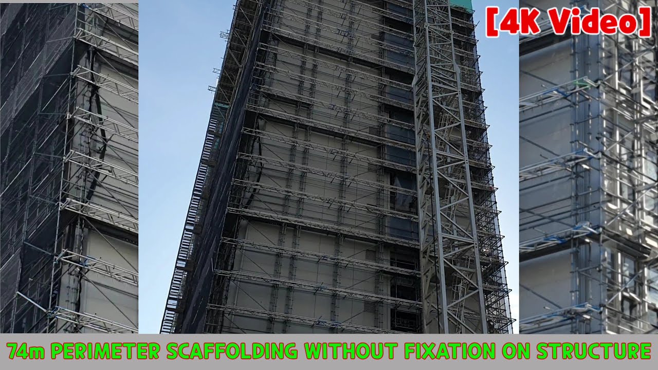 74m height Perimeter Scaffolding without Tie / Fixation on Structure ...