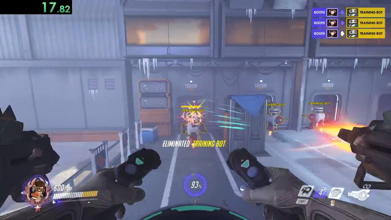 Overwatch practice range dva run 24 seconds - YouTube
