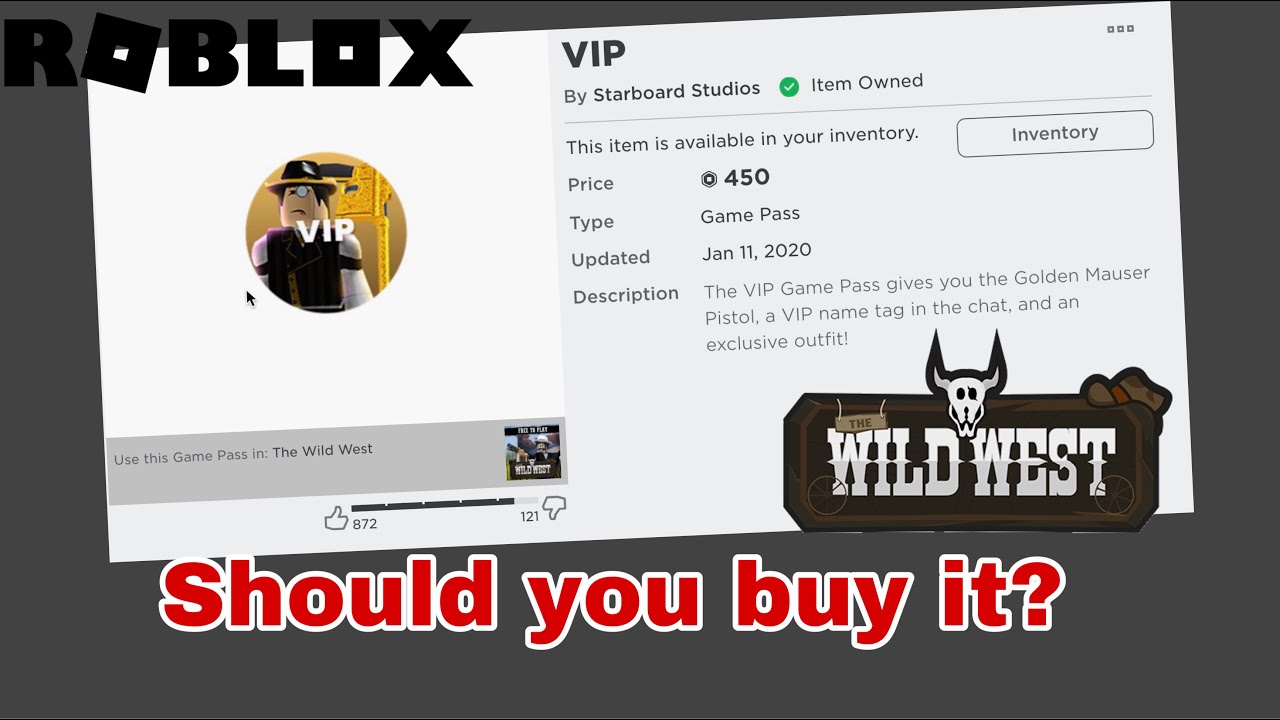 Reviewing the VIP Game Pass In The Wild West (Roblox) - YouTube