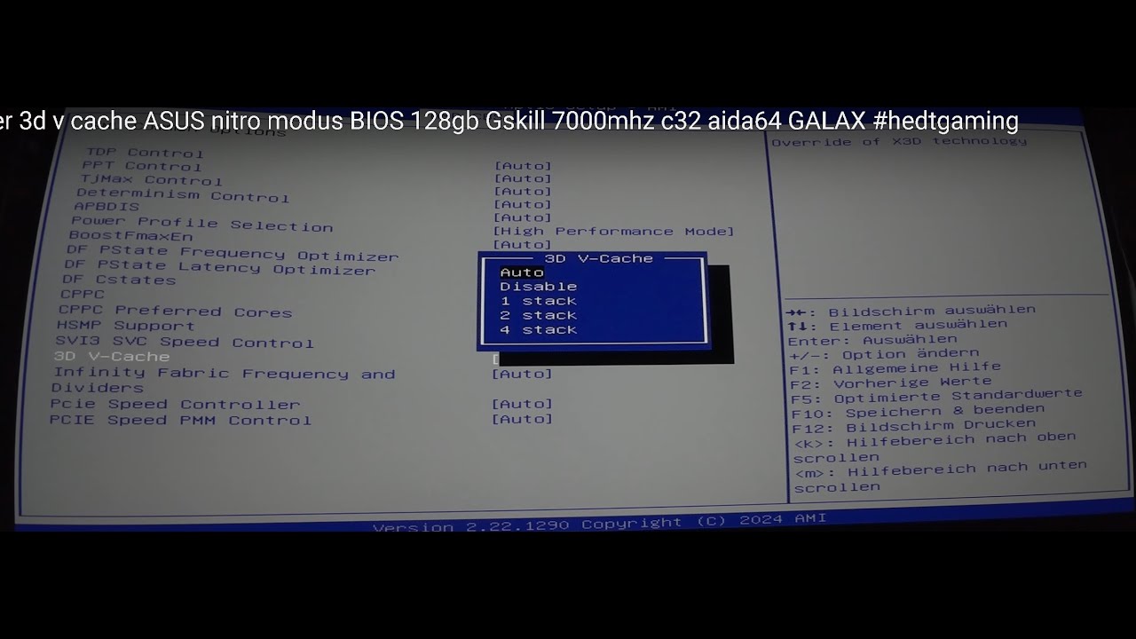 AMD Threadripper 3d v cache ASUS nitro modus BIOS 128gb Gskill 7000mhz ...