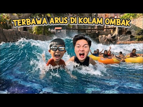 BERENANG DI KOLAM OMBAK TANPA BAN HAMPIR TENGGELAM !!