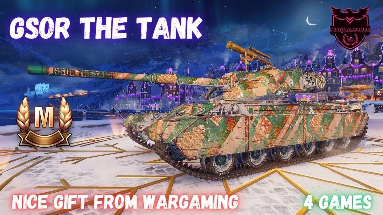 GSOR THE TANK🇬🇧 - "Gift from WarGaming" - ⚠️SHOWCASE⚠️ ; 4 battles ...