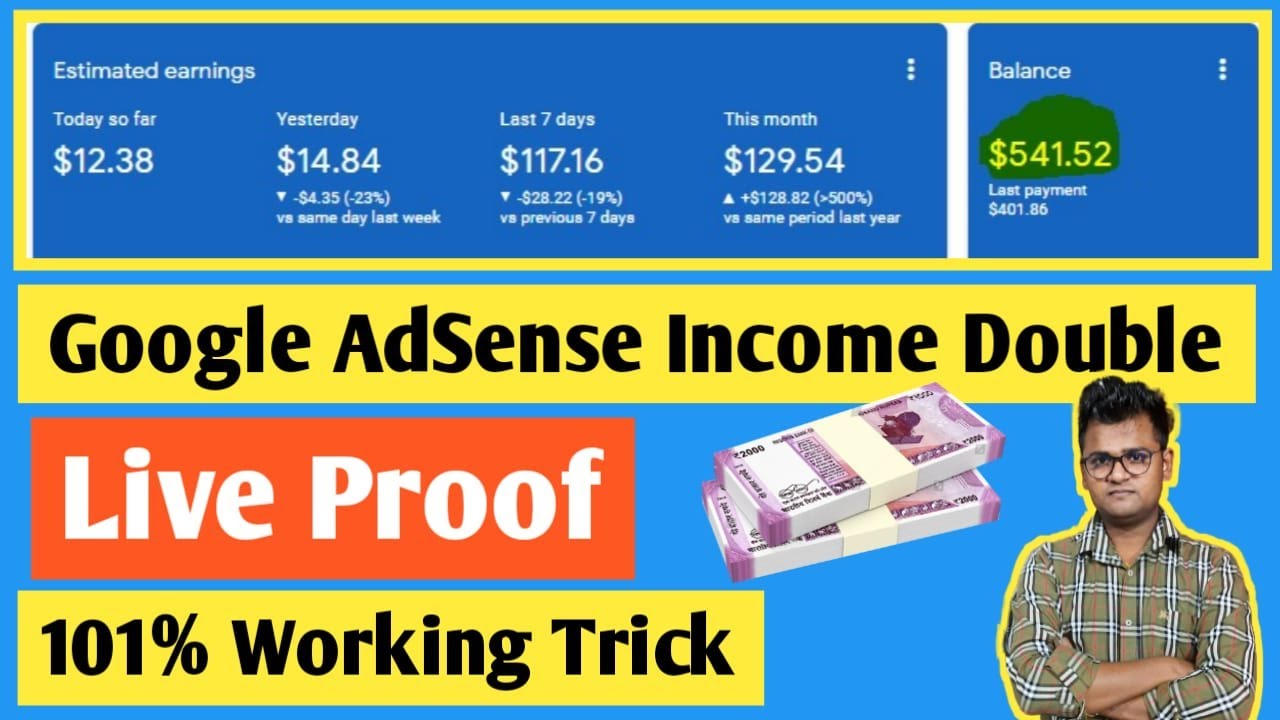 Double Your AdSense Income 101% Guarantee | Google AdSense Income Proof ...