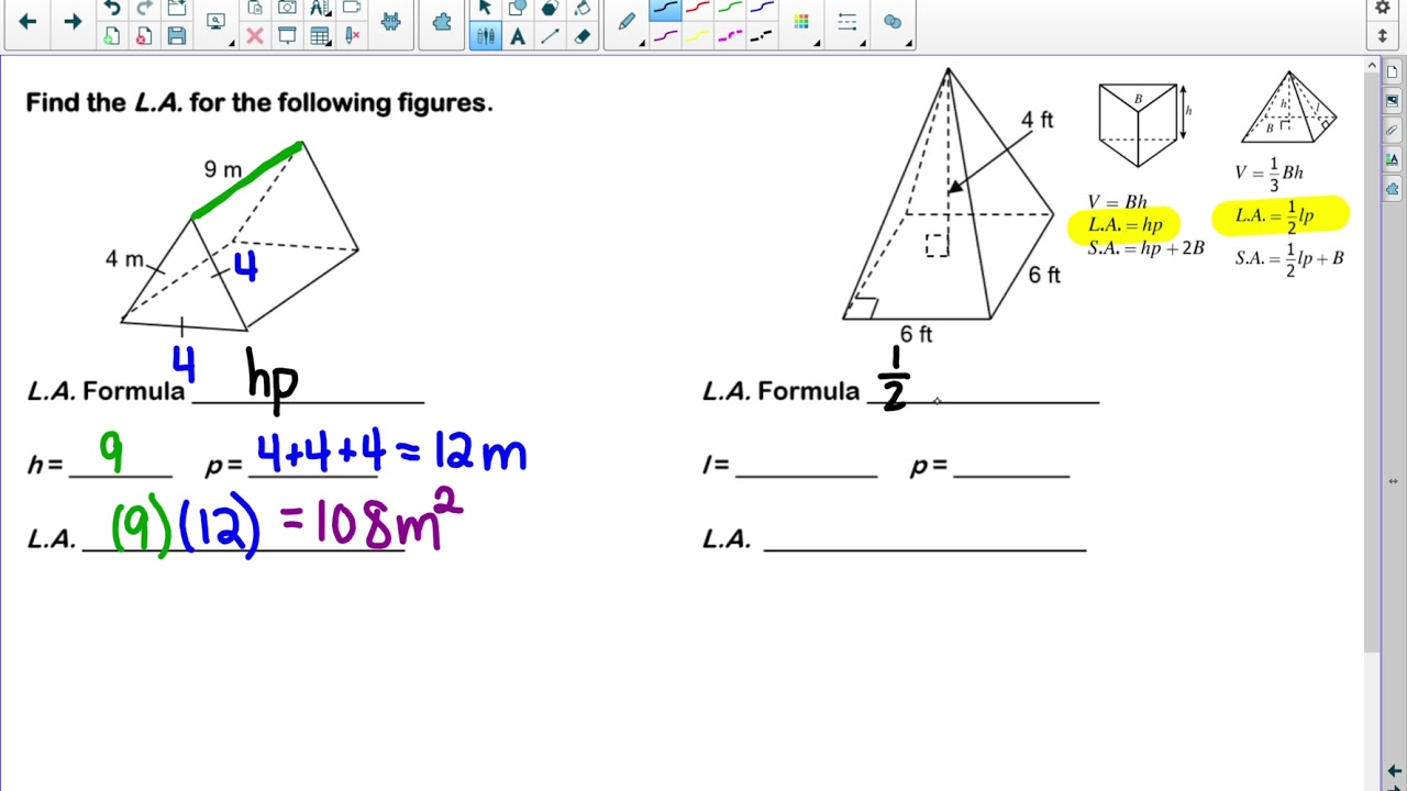 Unit 12 - Lesson 01: Lateral Area, Surface Area, and Volume (Lateral ...
