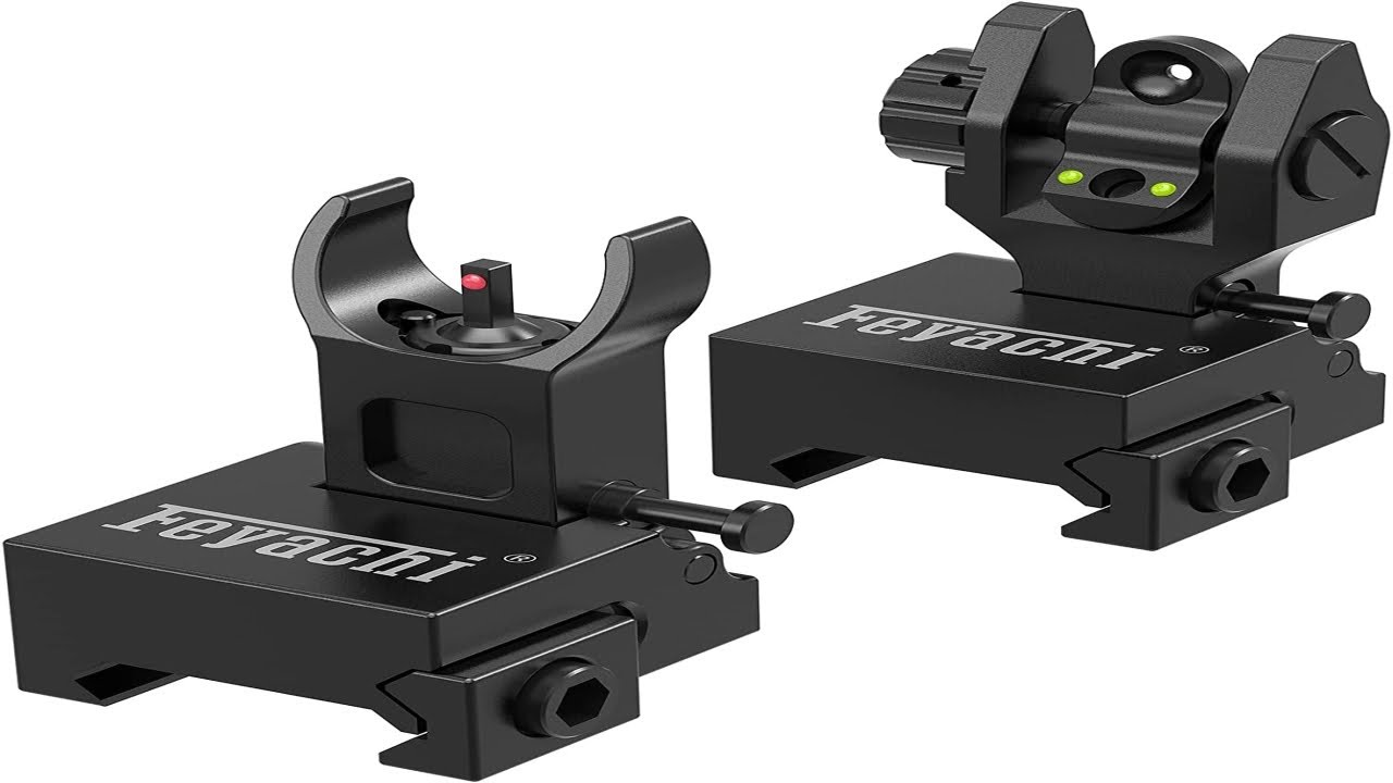 Picatinny Rail Mount Iron Sights TBPA Flip-Up Iron Sights With Red ...