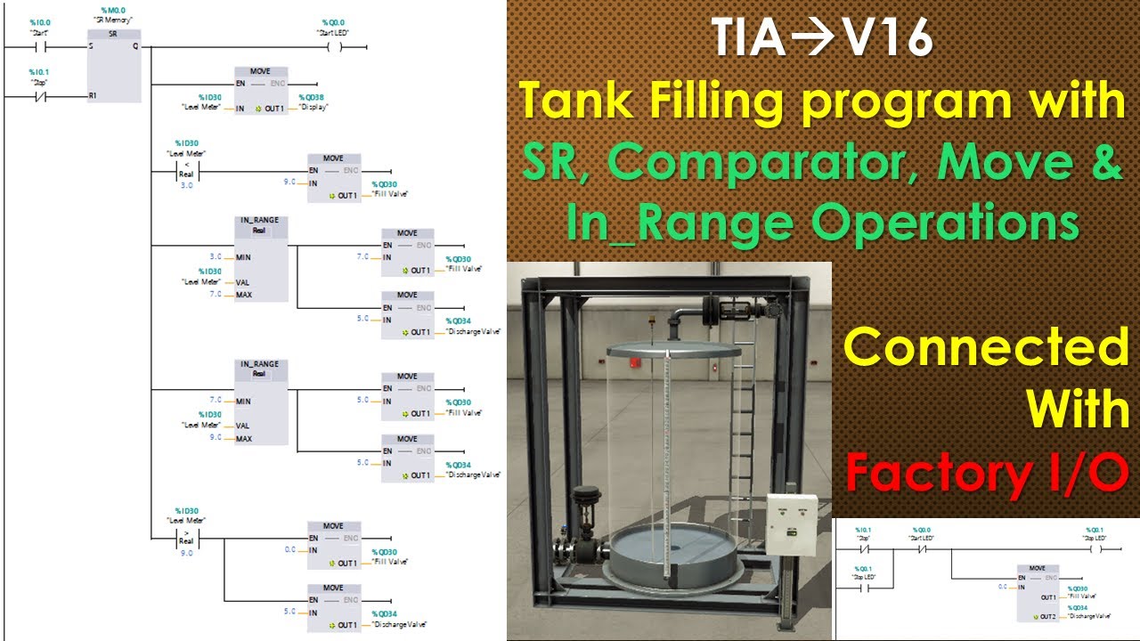 Lec-37 | Water Level Control on Factory IO | TIA Portal (V13-17 ...