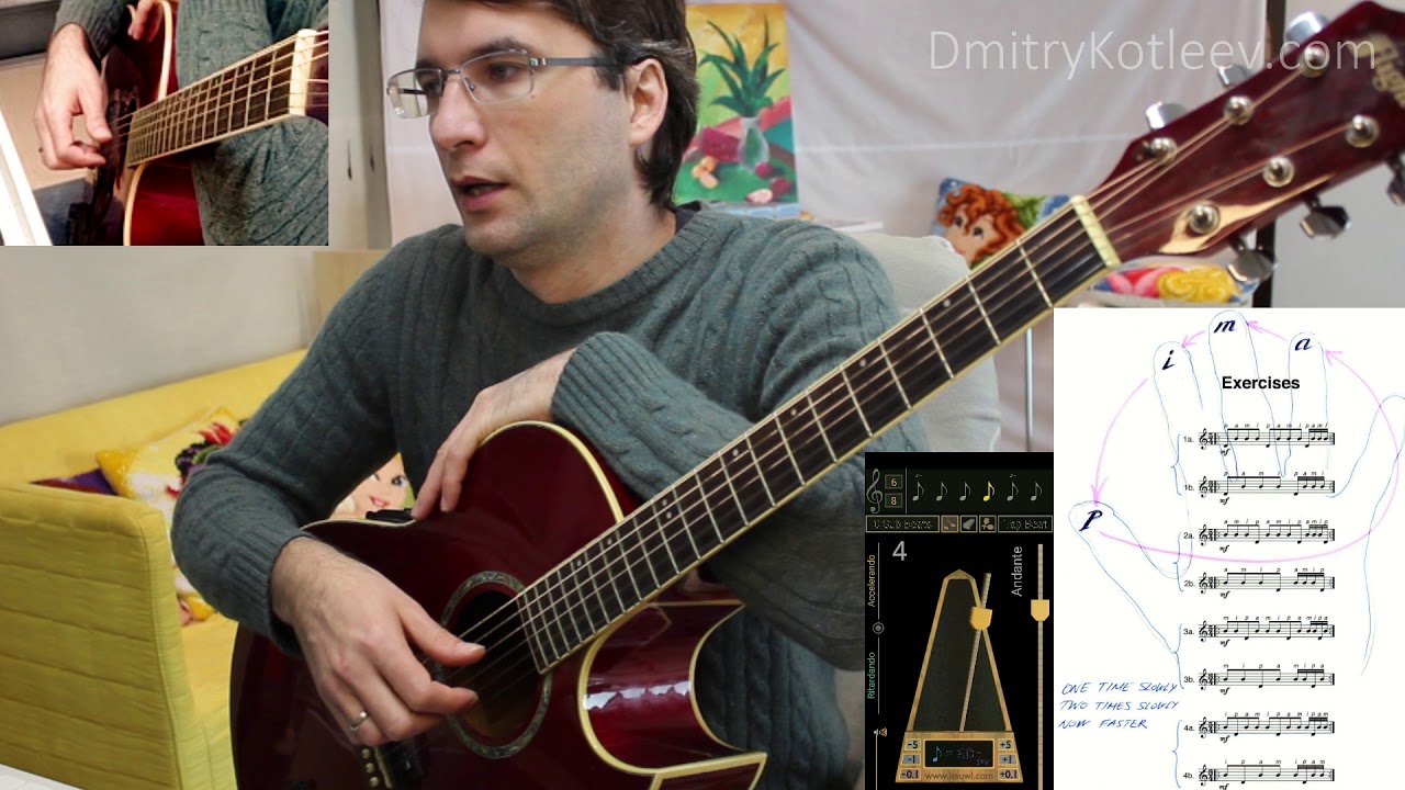 Tremolo exercises with metronome, 8 - exercise 4b - YouTube