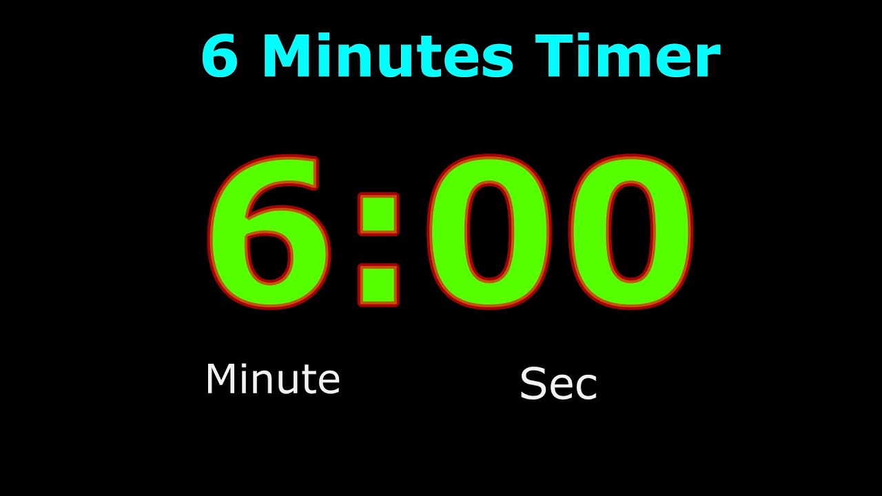 6 Minutes Timer | Digital Clock | 6 Minutes Alarm | 6 Minutes Stopwatch ...