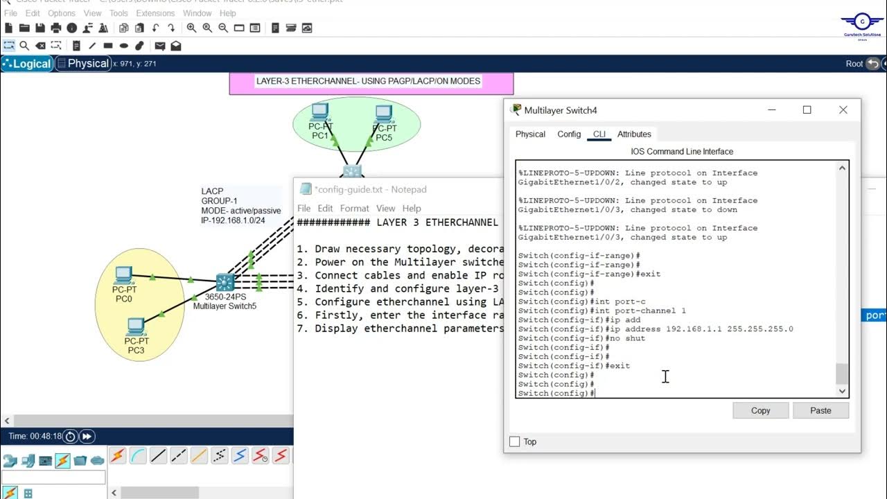 21. How to Configure LACP Etherchannel on Cisco - Configuring Layer 3 Link Aggregation - YouTube