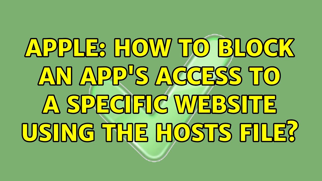 Apple: How to block an app's access to a specific website using the ...