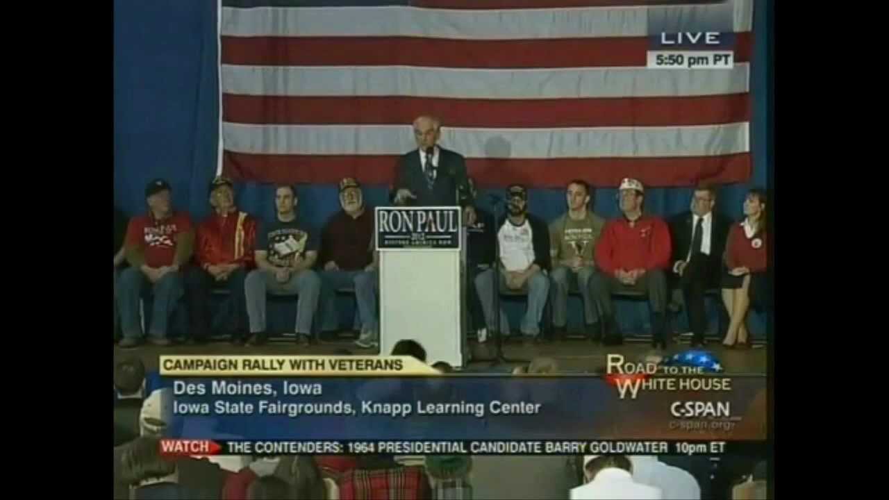 Ron Paul - Campaign Rally With Veterans part 2 - YouTube