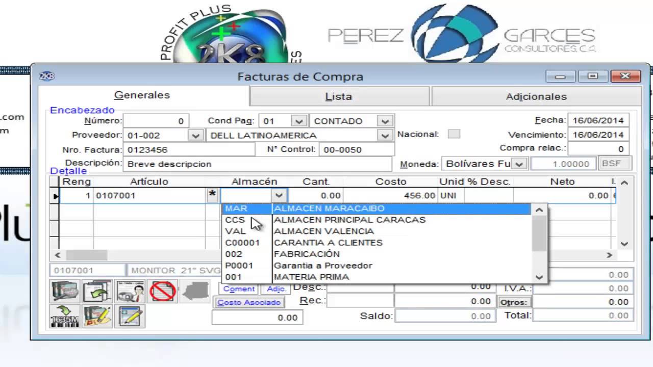 Profit Plus Administrativo Facturas de Compras - YouTube