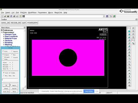 ansys analysis of square with hole - YouTube