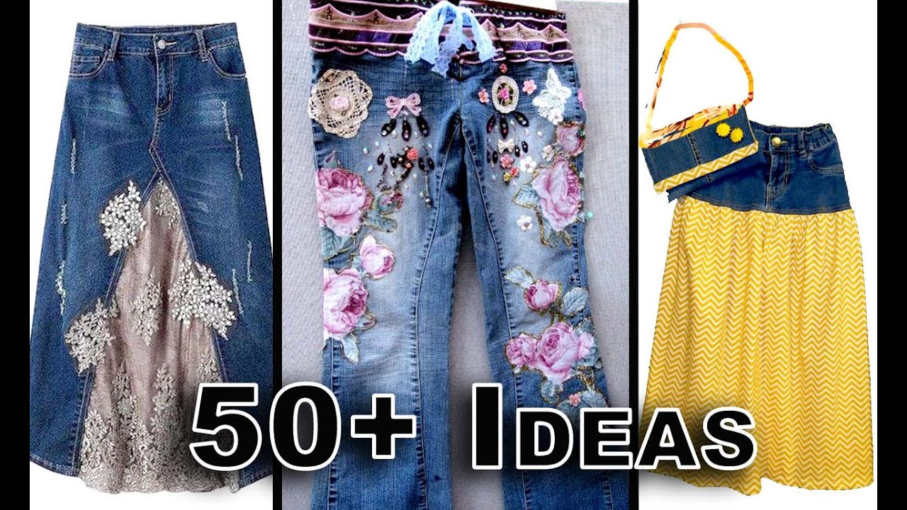 50+ Ideas to Upcycle Your Jeans to Revamp Your Wardrobe - YouTube