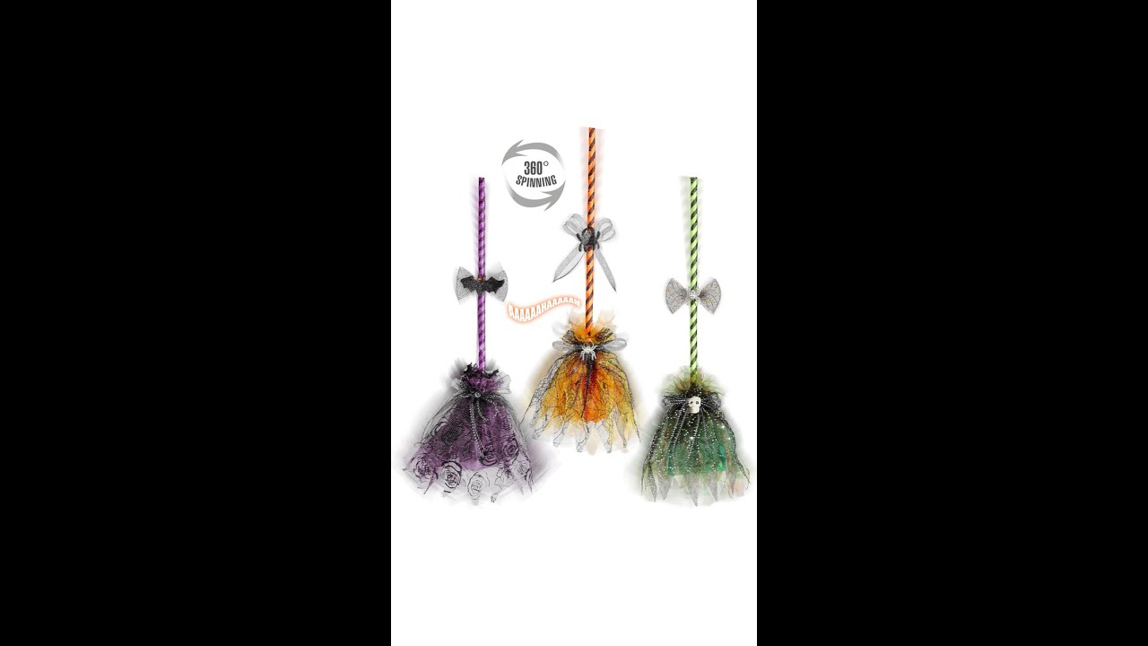 07100 - "ANIMATED WITCH BROOM WITH SPINNING MOTION, GHOSTLY SOUNDS ...