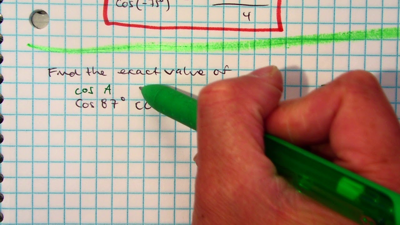 sum and diff ID COS example E - YouTube