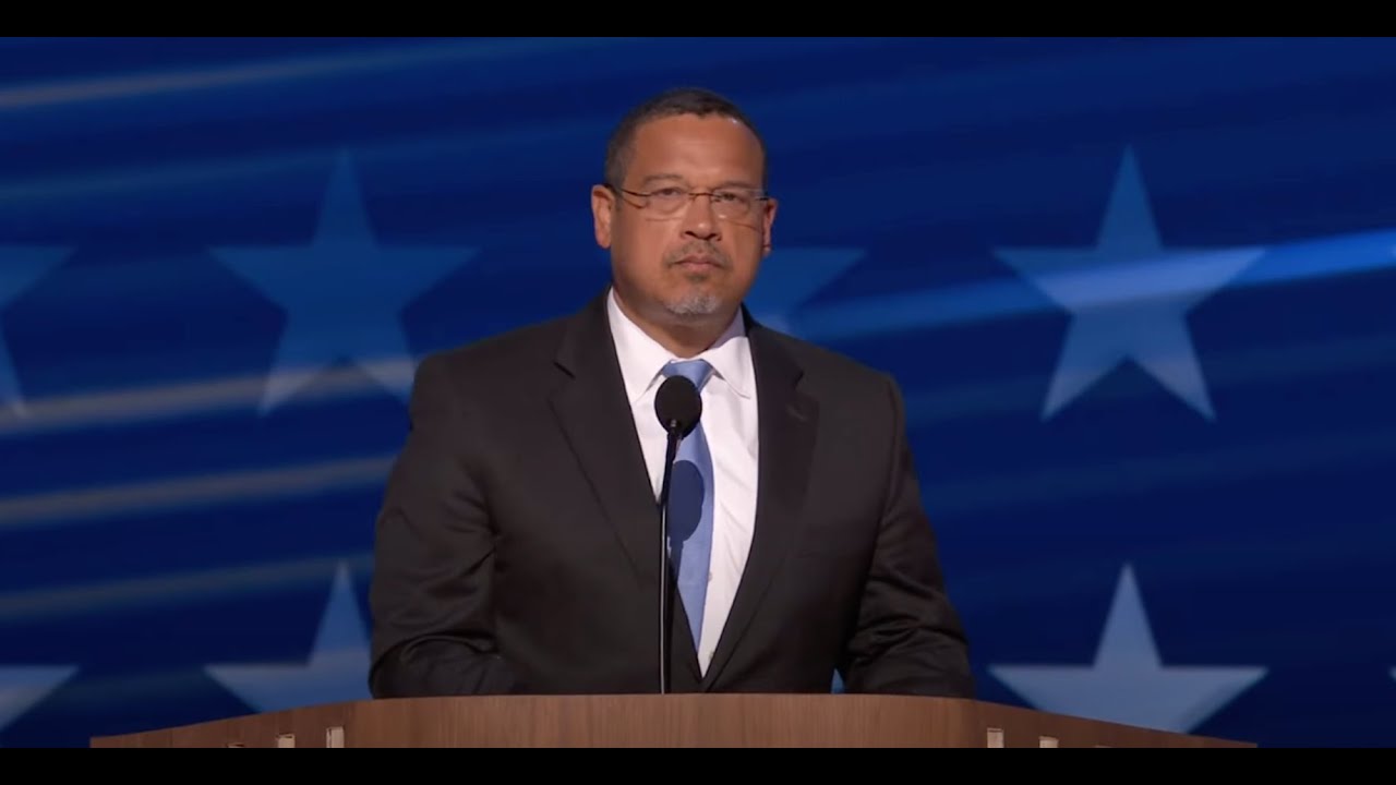 Attorney General Keith Ellison speaks at the 2024 Democratic National ...