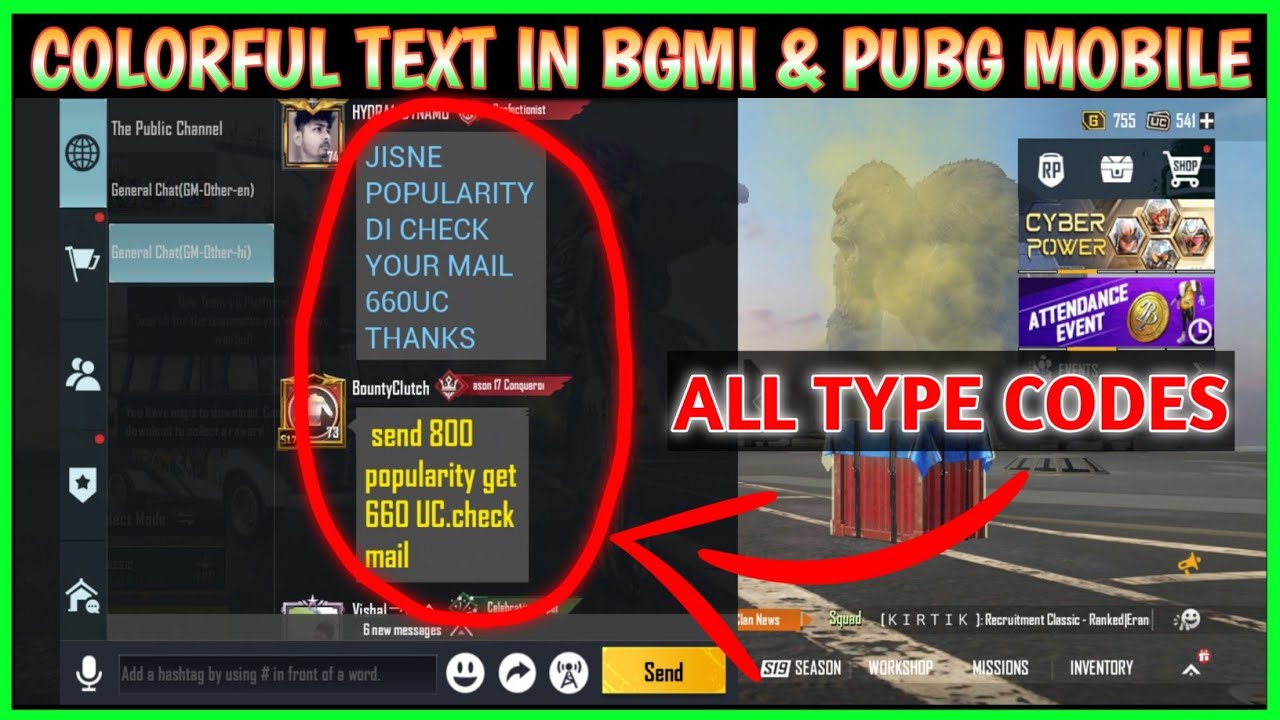 Colorful Text in BGMI & Pubg Mobile With Android🔥 - YouTube