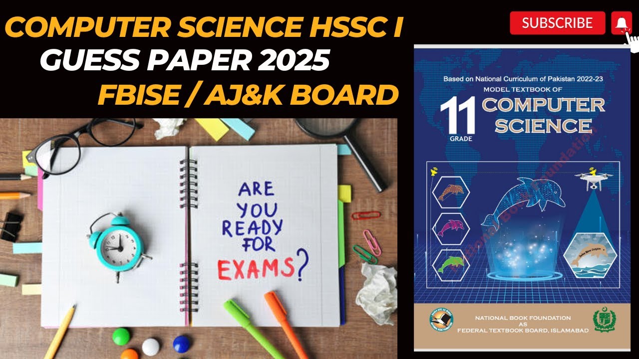 1st Year Computer Science Guess Paper 2025 | New Book | MCQS | Important Questions | Fbise | AJ ...