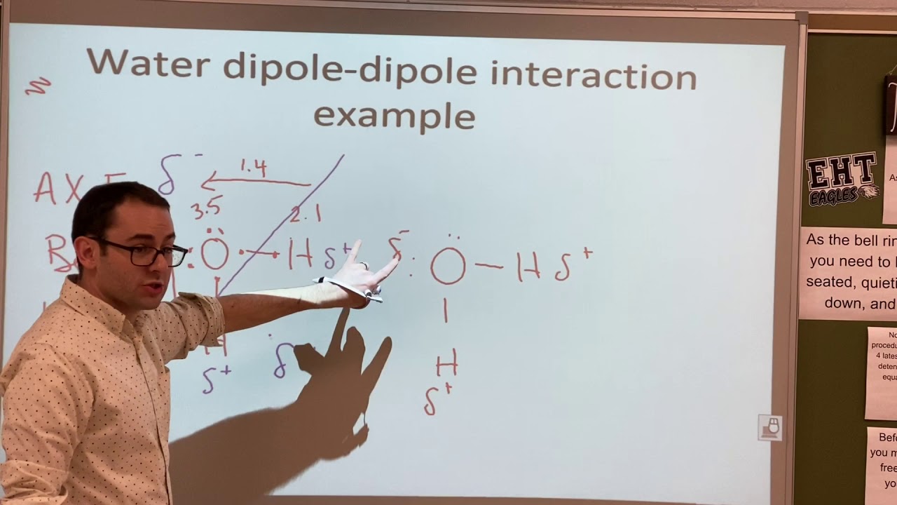 Bonding video 14 dipole dipole interaction hydrogen bond water - YouTube