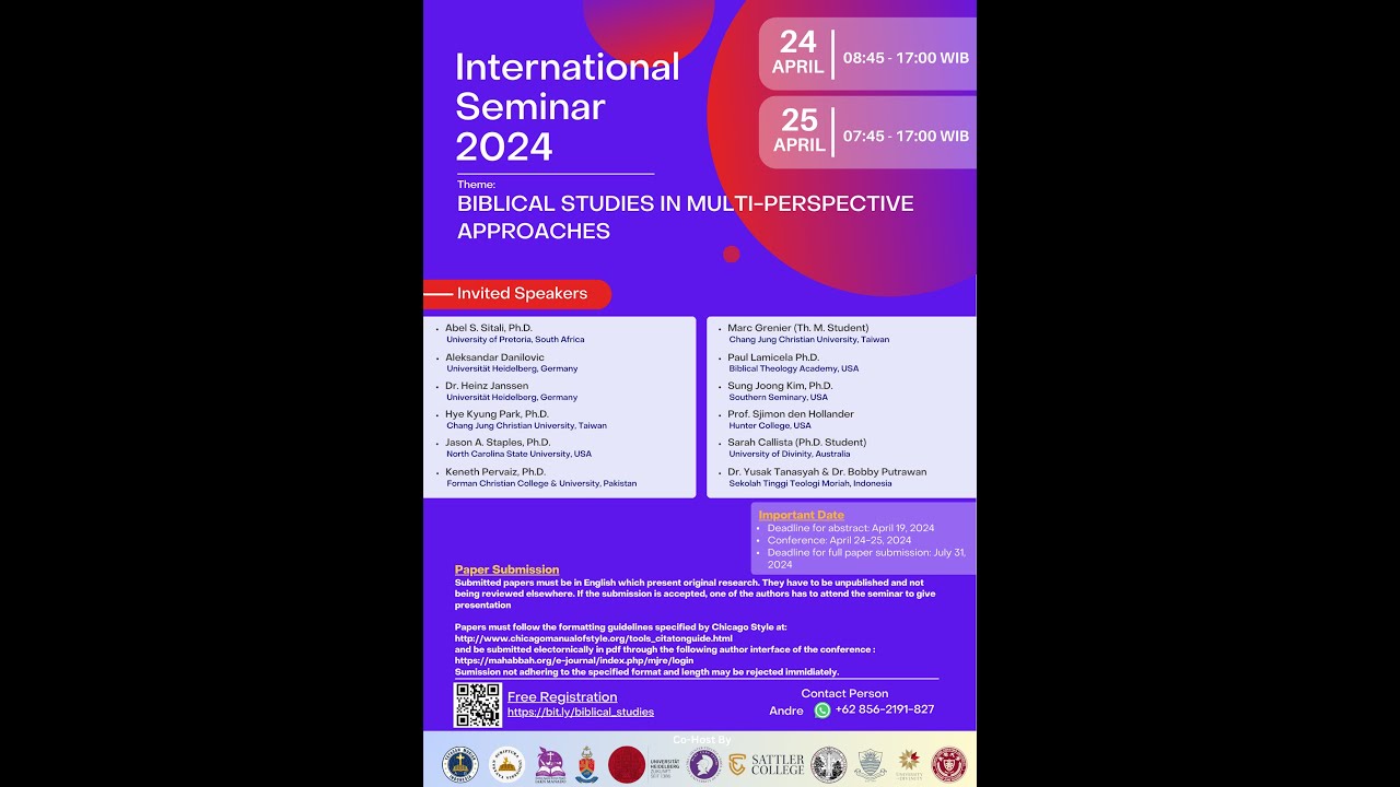 International Seminar 2024 "BIBLICAL STUDIES IN MULTI PERSPECTIVE ...