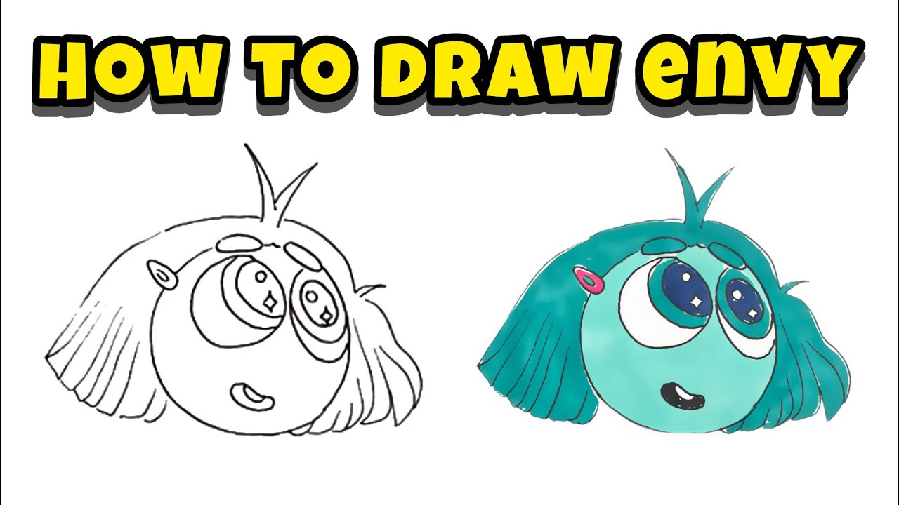 How to Draw Envy from Inside Out – Simple Drawing Tutorial of New ...