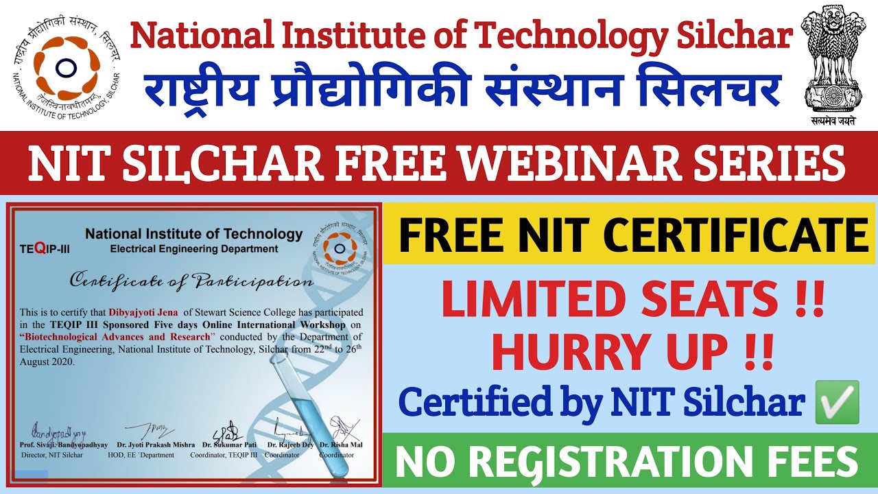 NIT Silchar Free Certificate || IEEE Free Certificate || NIT Free ...