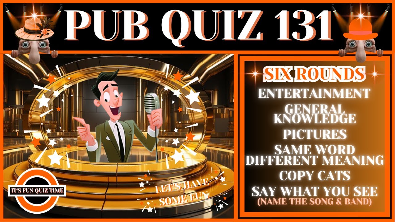 Fun Pub Quiz 131 - 6 Rounds - 40 Questions - 99 Points to Win. #trivia ...