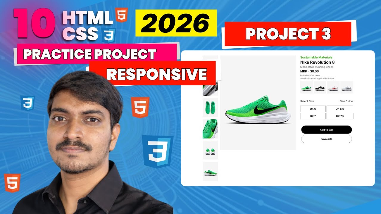 #3 Responsive – Shoes Website | HTML CSS 10 Practice Projects ...