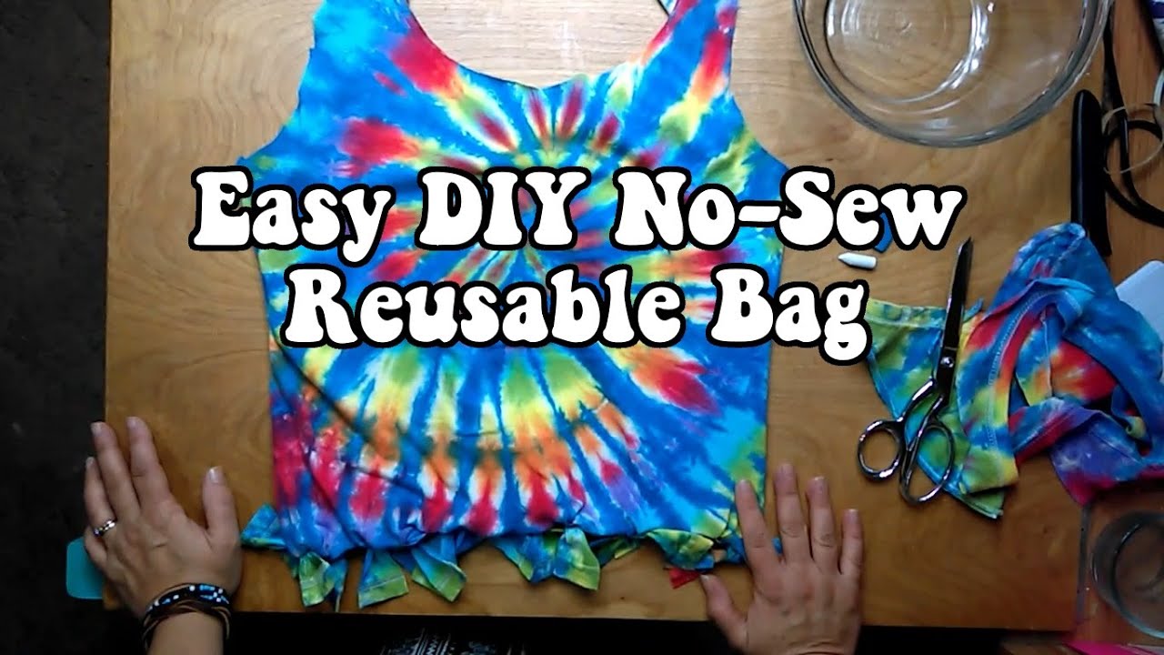 Easy DIY No Sew Reusable Bag - YouTube