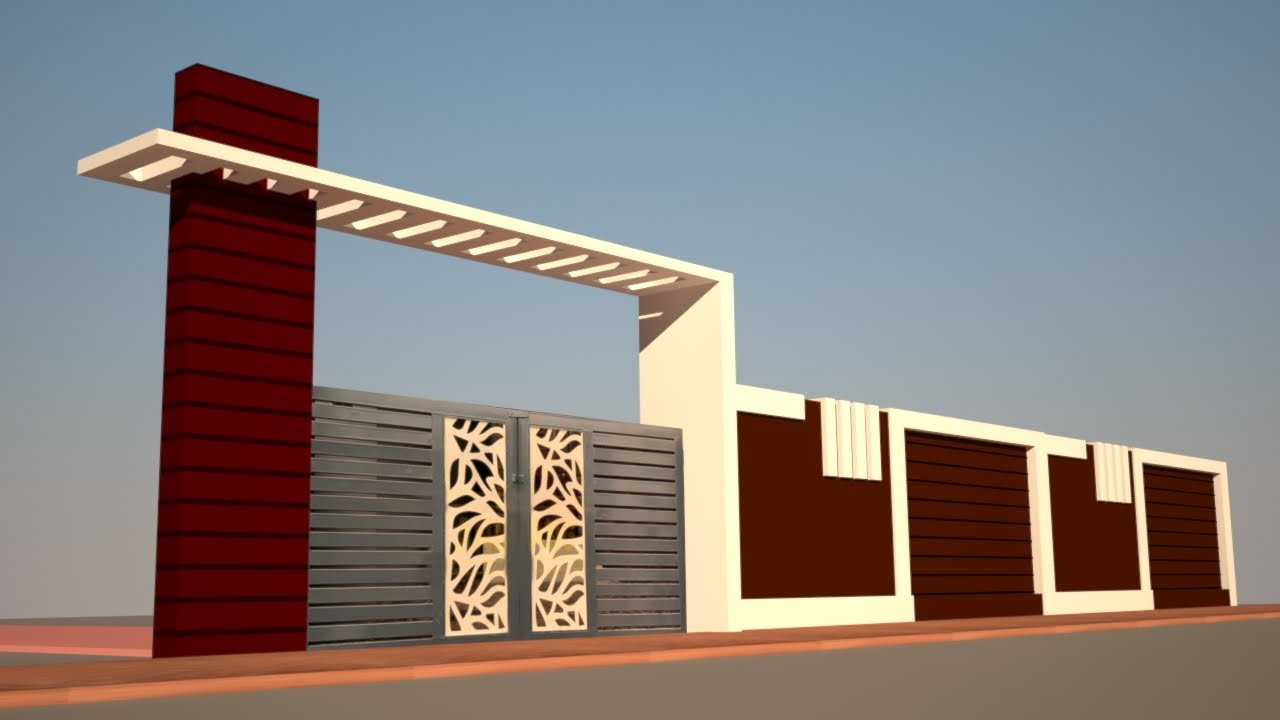Entrance Gate and Wall Design in 3Ds Max. - YouTube