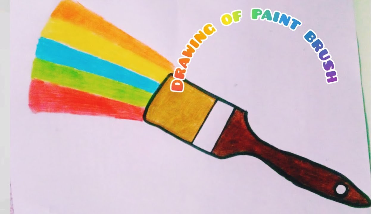 How to Draw A Painting Brush For Kids Step by Step and Colouring ...