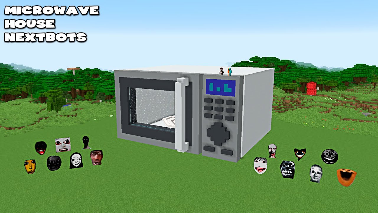SURVIVAL MICROWAVE HOUSE WITH 100 NEXTBOTS in Minecraft! Gameplay ...