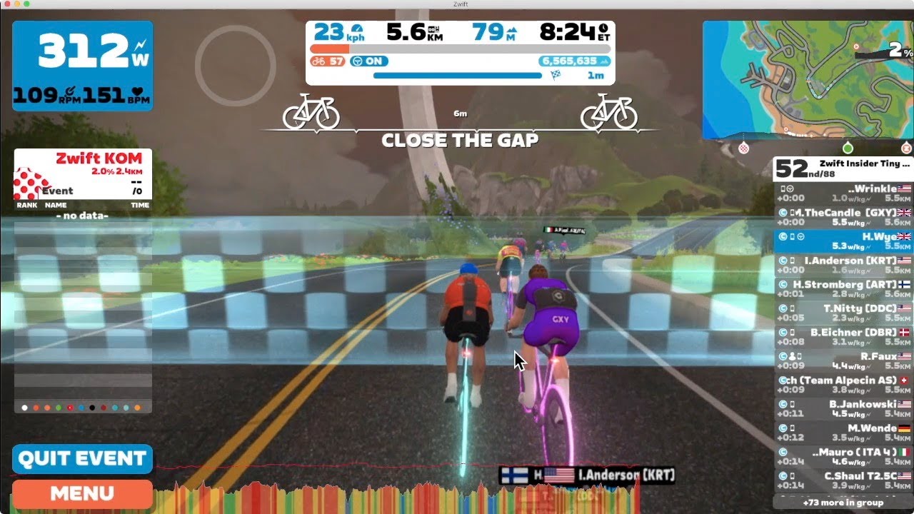 20230429T1600 [1x] 2/4 Zwift Insider Tiny Race (2 of 4) Two Bridges Loop - YouTube