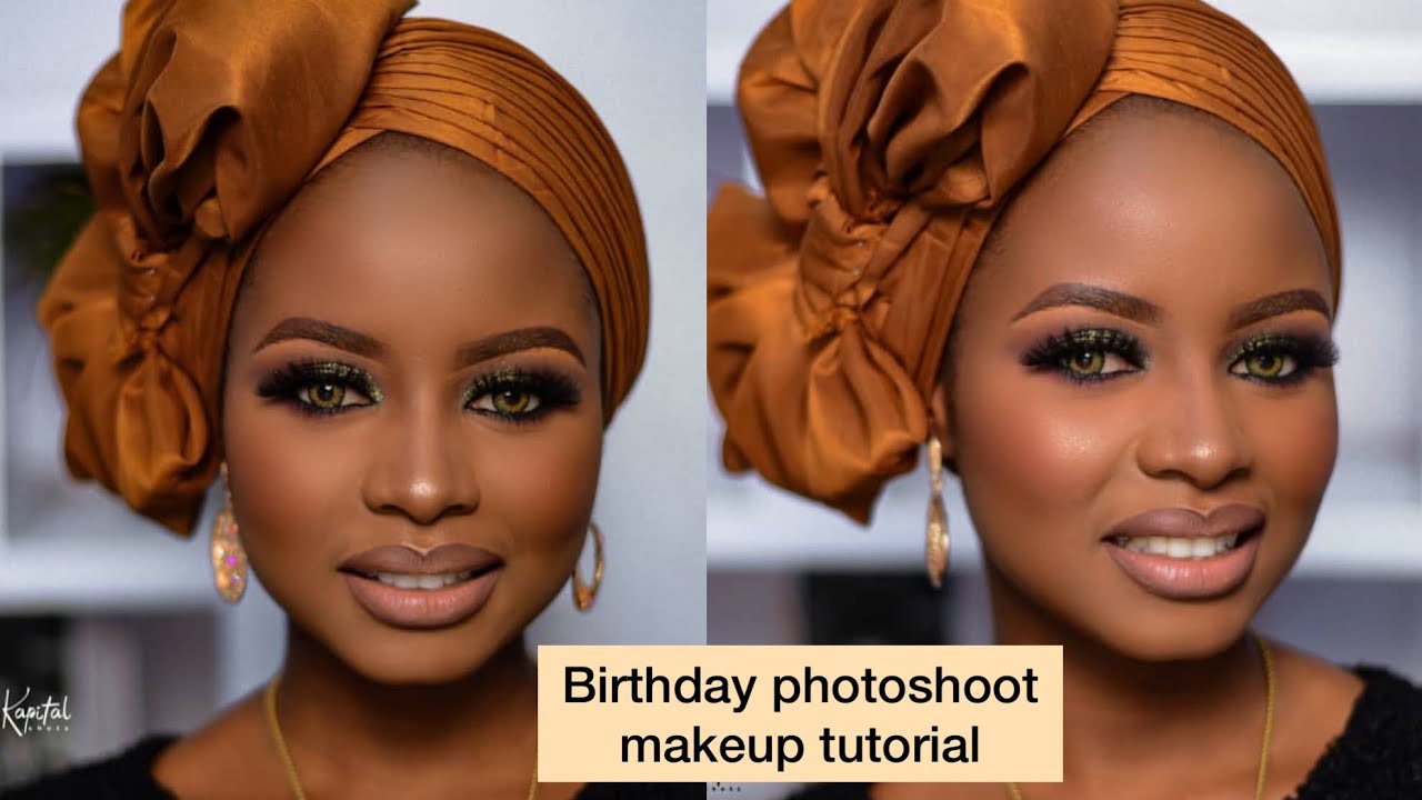 Birthday photoshoot makeup transformation| Glitter Smokey eyes - YouTube