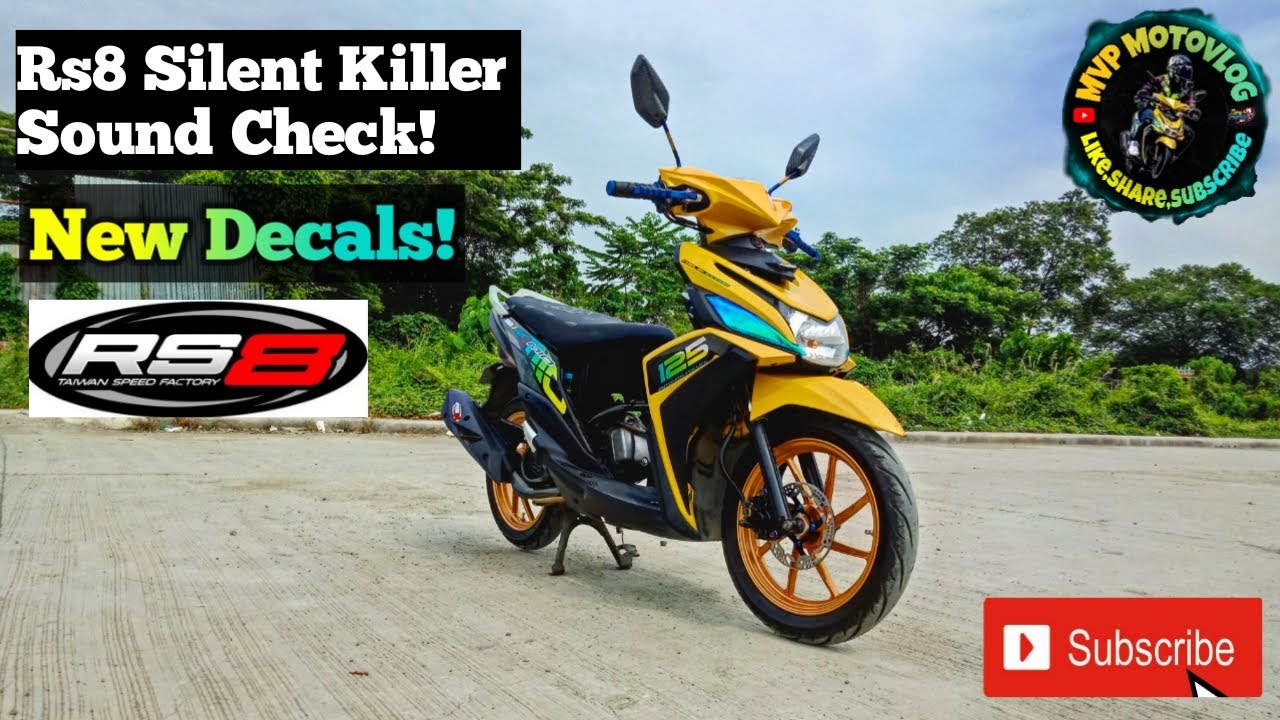 RS8 POWER PIPE SILENT KILLER FOR MIO I 125 SOUND CHECK | NEW DECALS ...