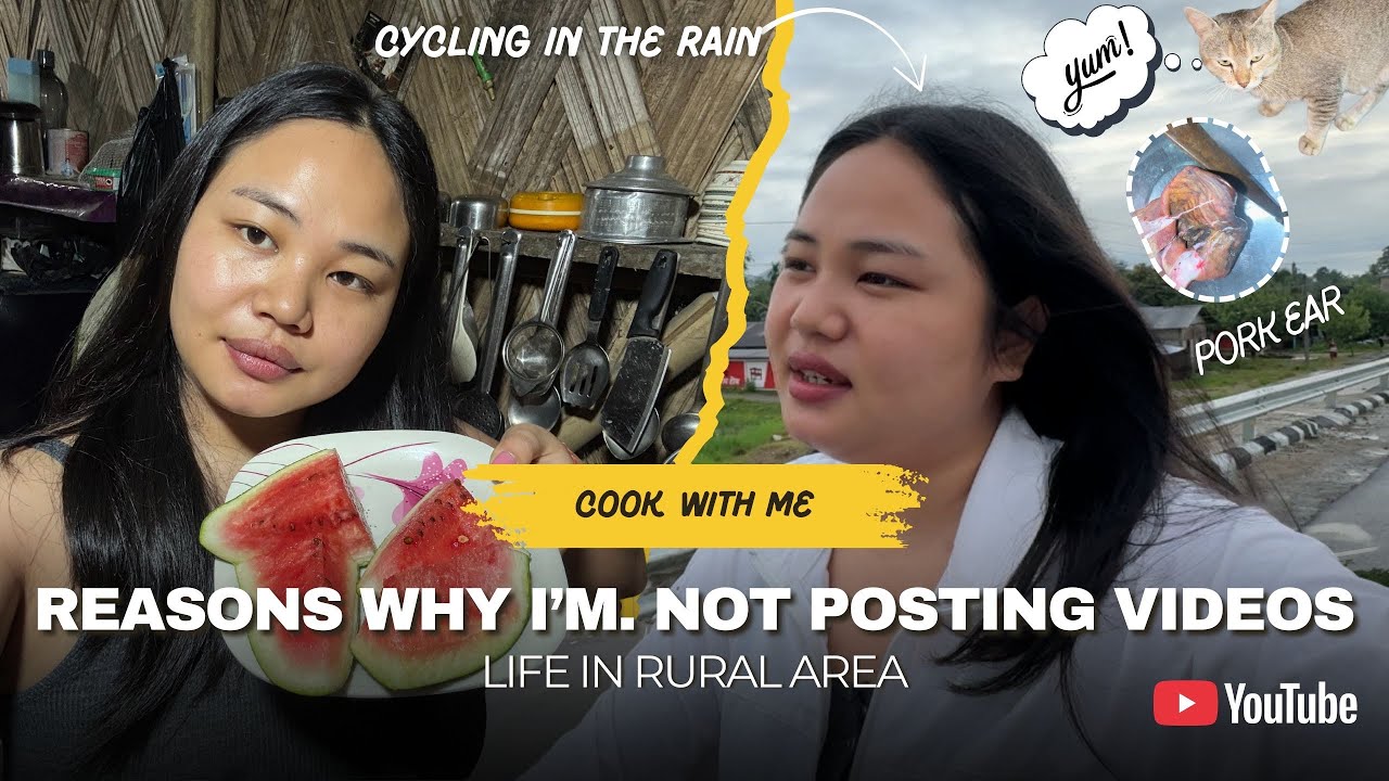 Cooking local veggies with mummy / dinner with pork ear village vlog ...