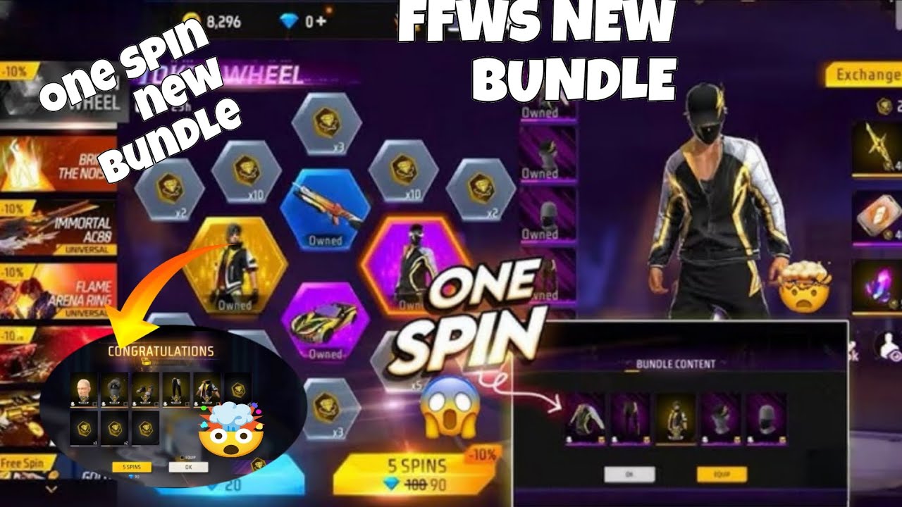 New FFWS NEW BUNDLE ONE SPIN BUNDLE 😱😲 Free fire FFWS#garenafreefire# ...