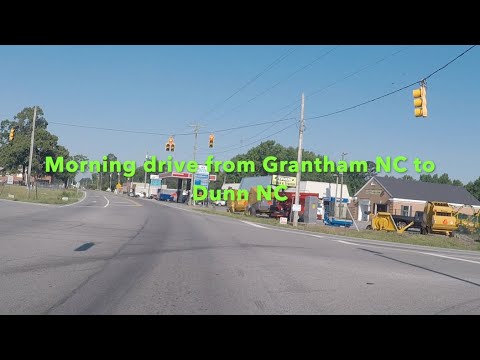 NORTH CAROLINA BACKROADS - Morning drive from Grantham NC to Dunn NC on ...