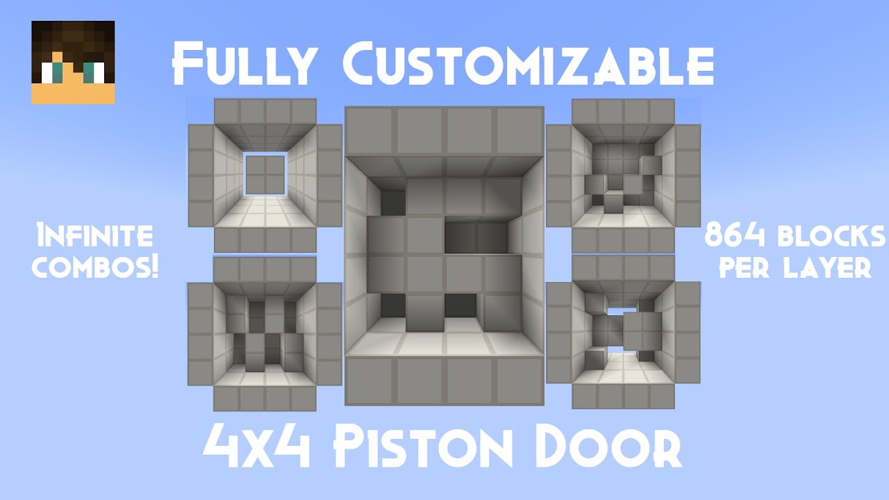 Tileable & Fully Customizable 4x4 Seamless Piston Door - YouTube